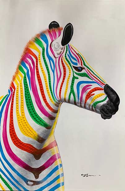 Colourful Zebra - Avenida Art & Framing